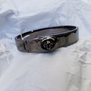 Coach | Jewelry | Coach Turnlock Bangle Bracelet Hinged Embossed Stitch ...